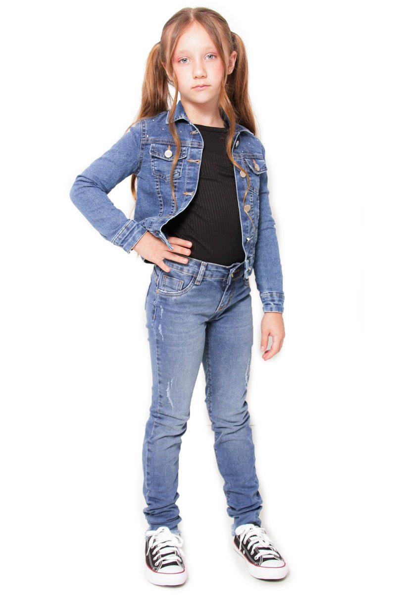 Calça Jeans Infantil Menina Skinny Básica